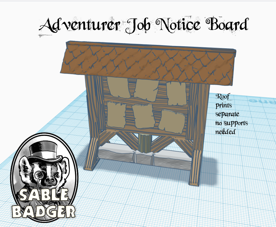 Day 19 - Adventurer Job Notice Board - Sablebadger 3D Gallery